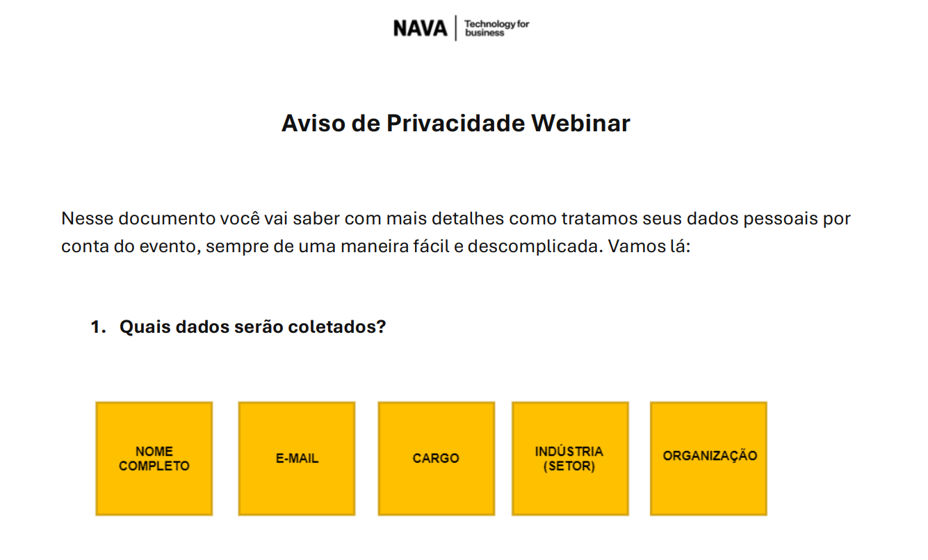 Privacidade Webinar | Nava